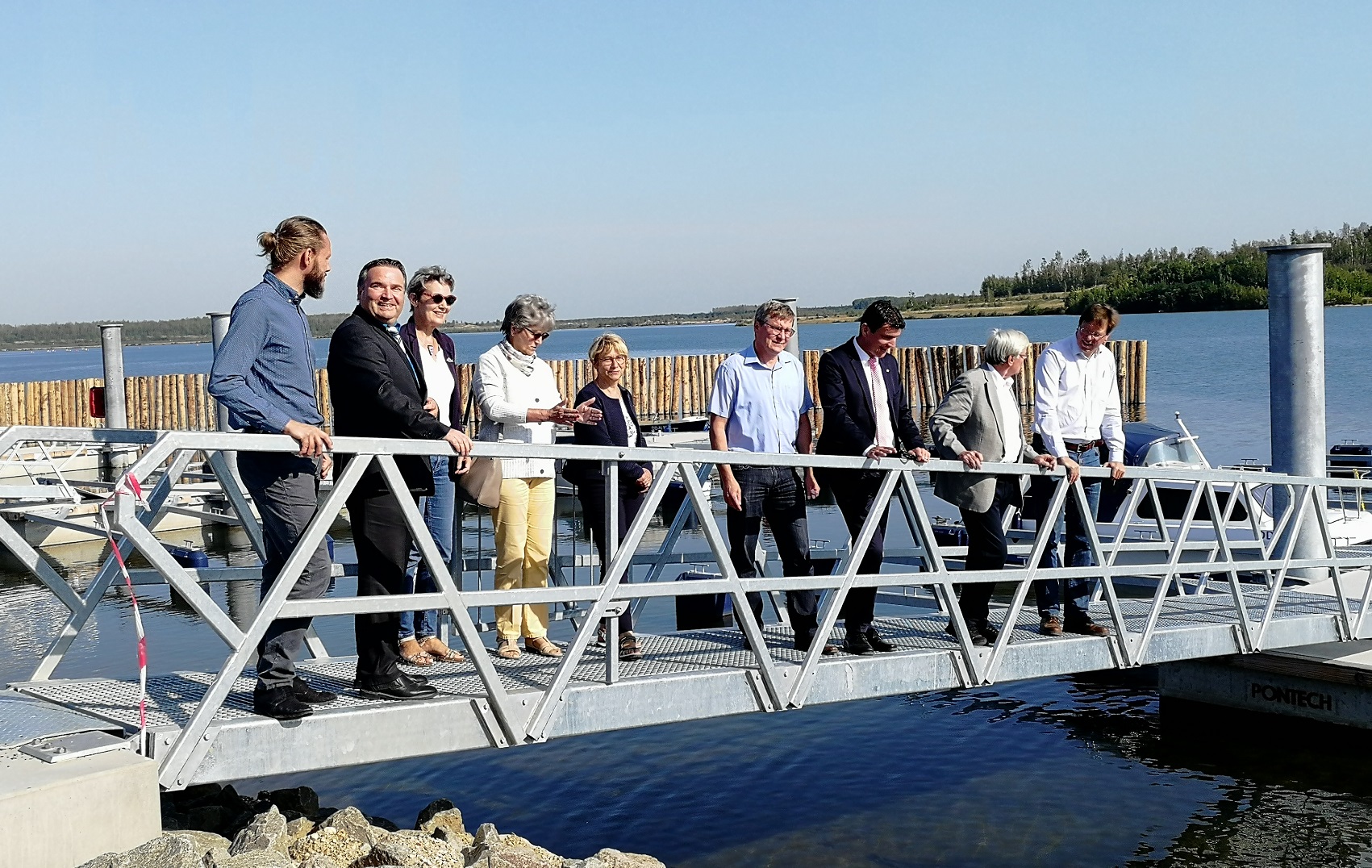 Eröffnung der Steganlage am Fischereistützpunkt des Zwenkauer Sees - Leipziger Neuseenland